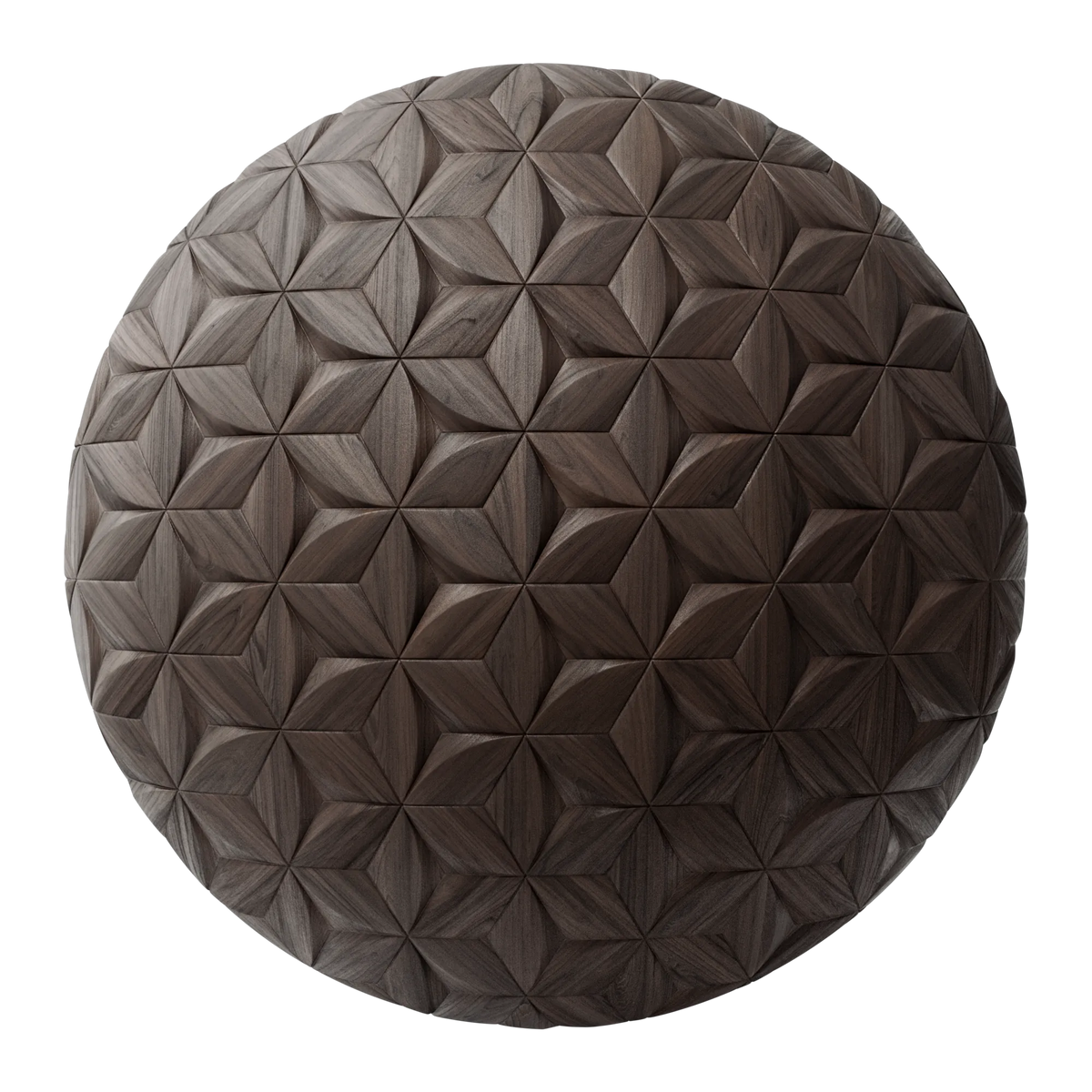 Arched Rhombus Walnut Wood Panel PBR Texture - 4K | Superellipse