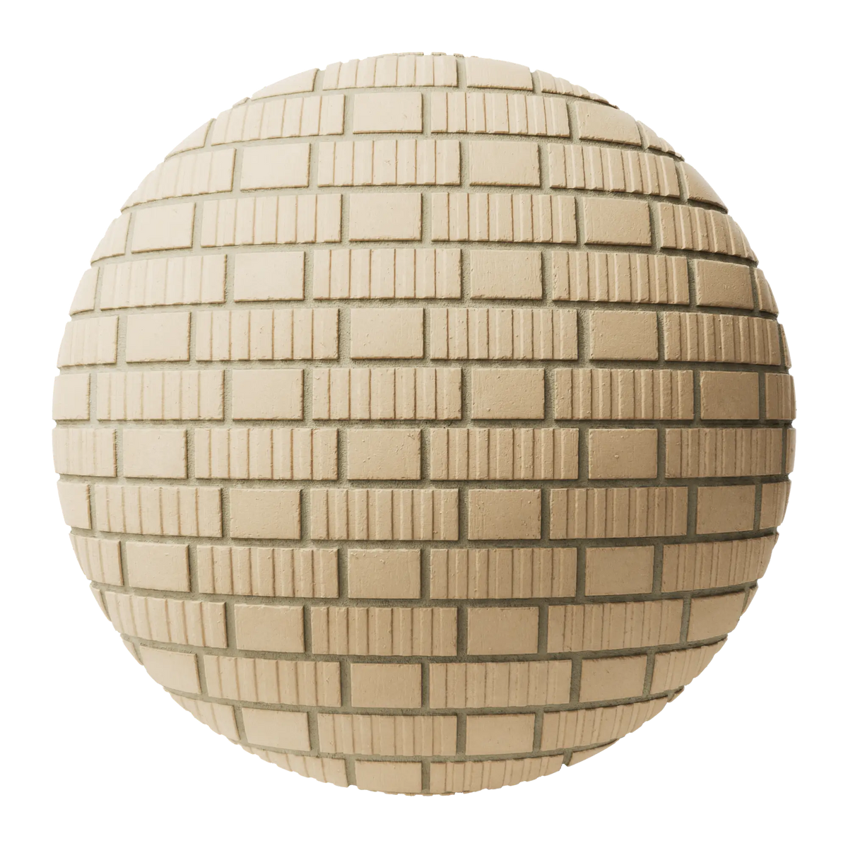 Grooved Buff Brick Facade PBR Texture - 4K | Superellipse