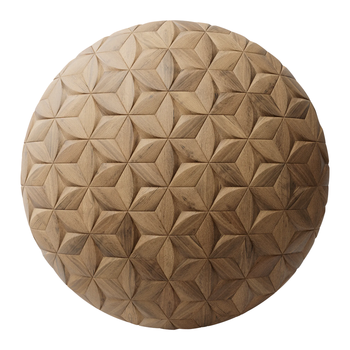 Arched Rhombus Oak Wood Panel PBR Texture - 4K | Superellipse