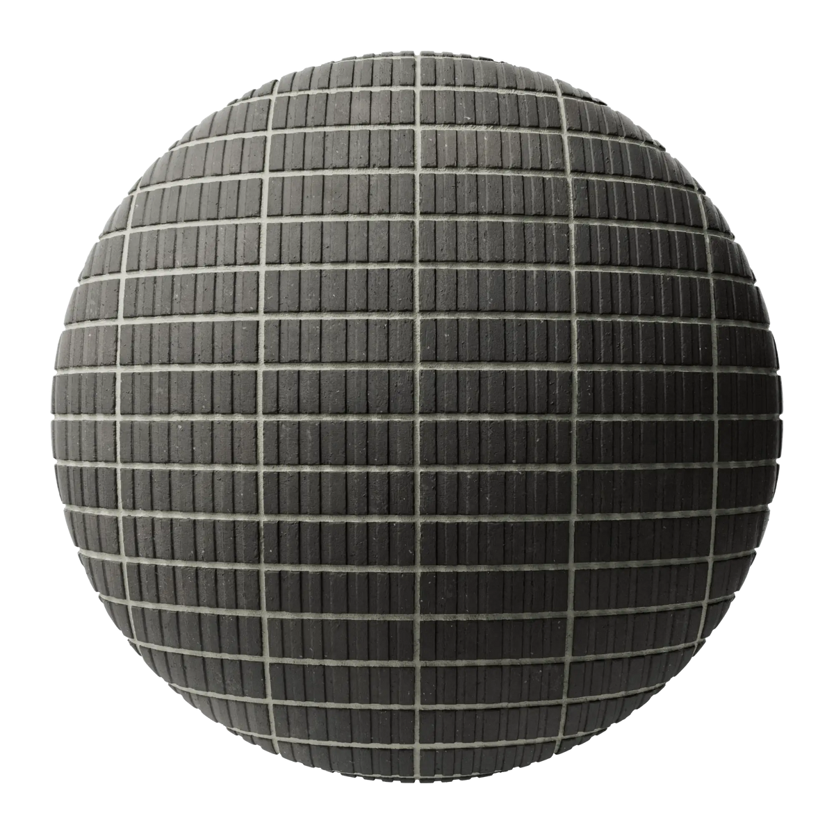 Grooved Graphite Black Brick PBR Texture - 4K | Superellipse