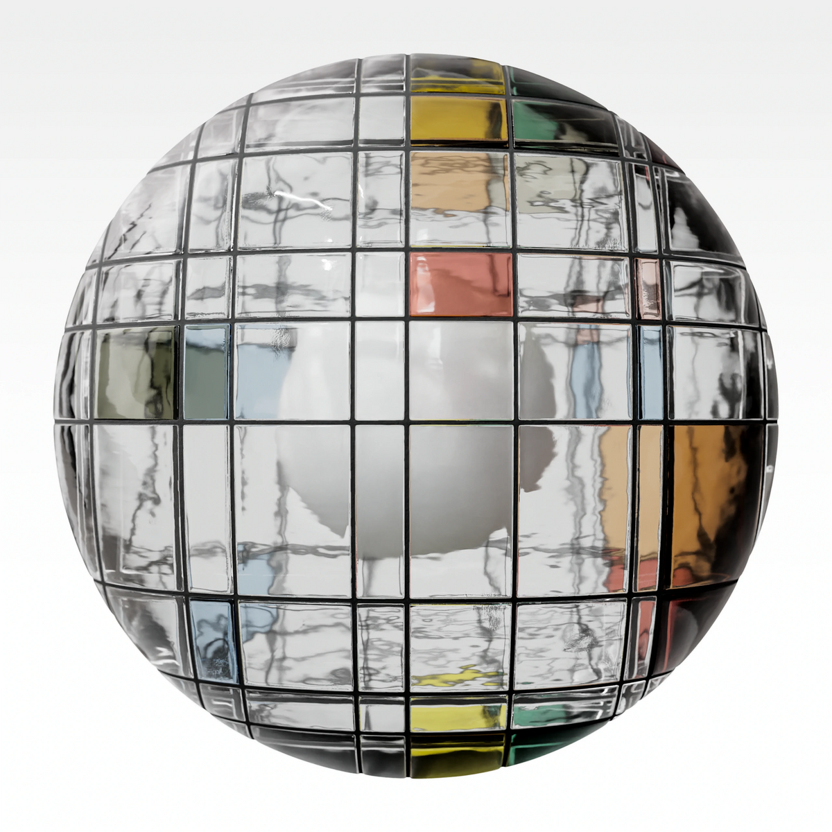 Contemporary Glass Block Black Grout PBR Texture - Seamless | Superellipse