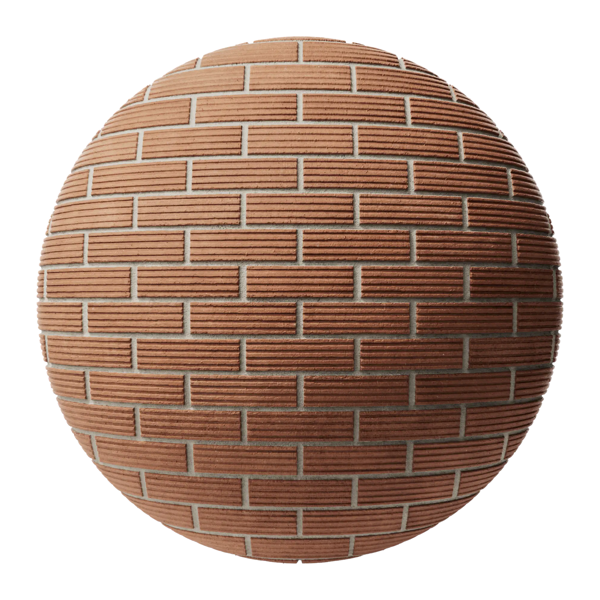 Long Grooved Red Clay Brick Running Bond PBR Texture - 4K | Superellipse