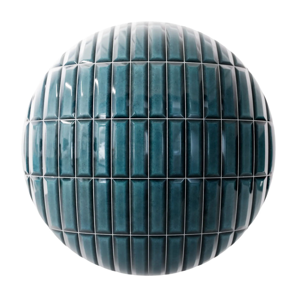 Convex Bevelled Ocean Stacked Tile PBR Texture - 4K Seamless | Superellipse